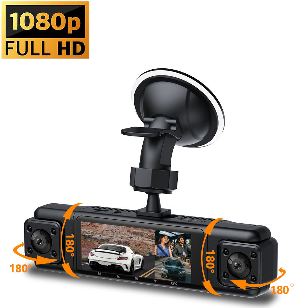 HEBIAN New Quad-Lens Dashcam Full HD 1080P Wide-Angle Night Vision WiFi ...