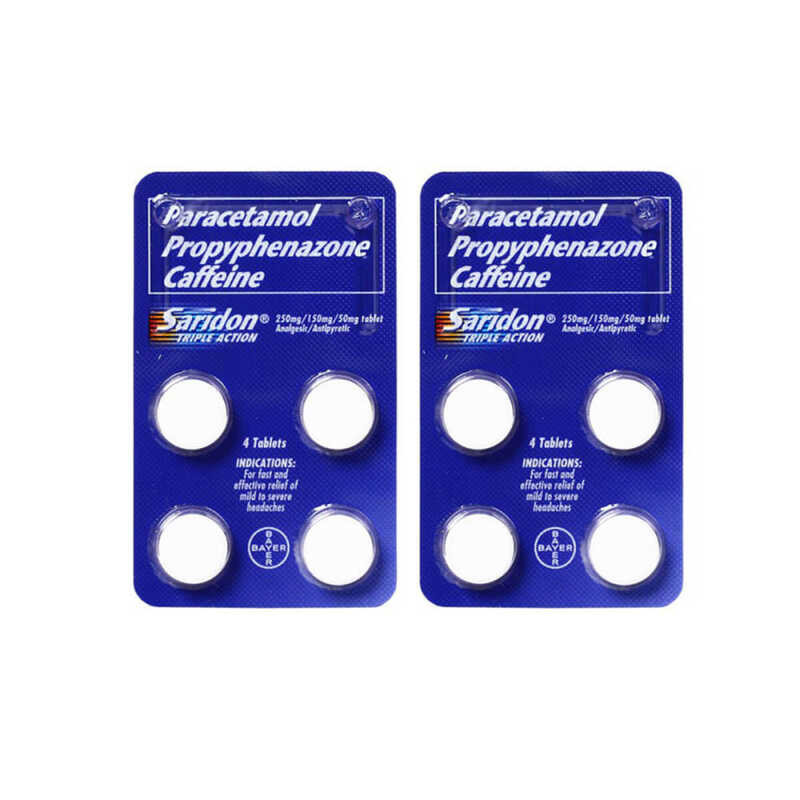 SARIDON Paracetamol 250Mg X 8 Tablets, Health Supplements, Vitamins ...