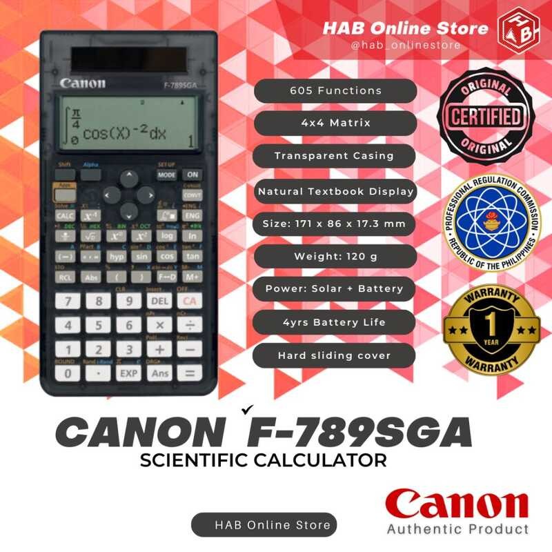 Original Canon F-789Sga Scientific Calculator PRC Approved 789 789Sga ...