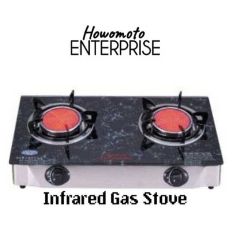 World Standard Infrared Gas Stove Double Burner (Tempered Glass Top ...
