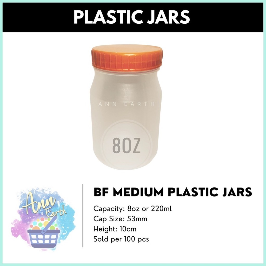 100pcs 8oz Plastic Jars / Bottles/ Container / Canister (Best Foods ...
