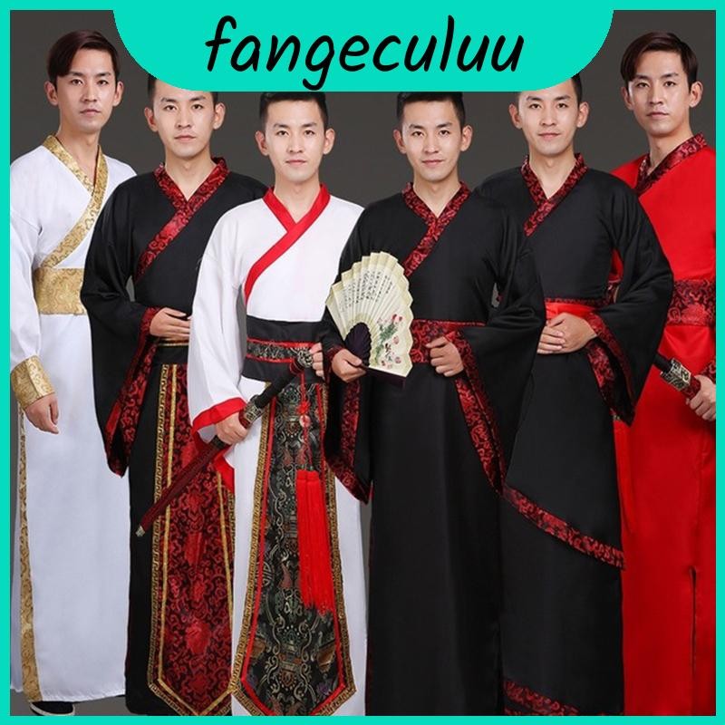 Black And Breathtaking White Tang Dynasty Hanfu Robe For Men Of Sizes ...