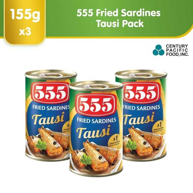 555 Fried Sardines Tausi 155G Pack Of 3 E6b | Shopee Philippines