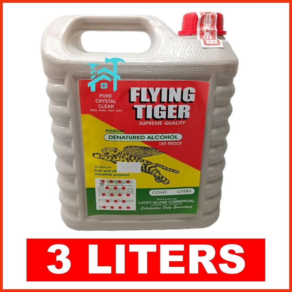 FLYING TIGER DENATURED ALCOHOL 3 LITERS | Shopee Philippines