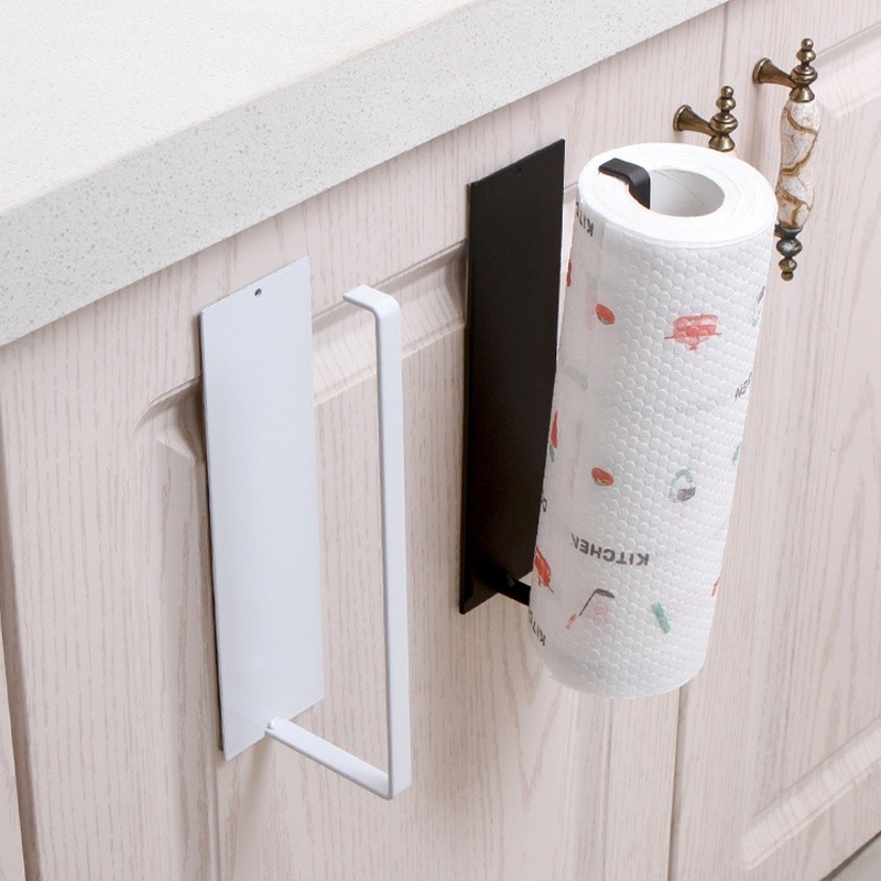 Kitchen Tissue Holder Under Cabinet Paper Roll Rack Self Adhesive Towel ...