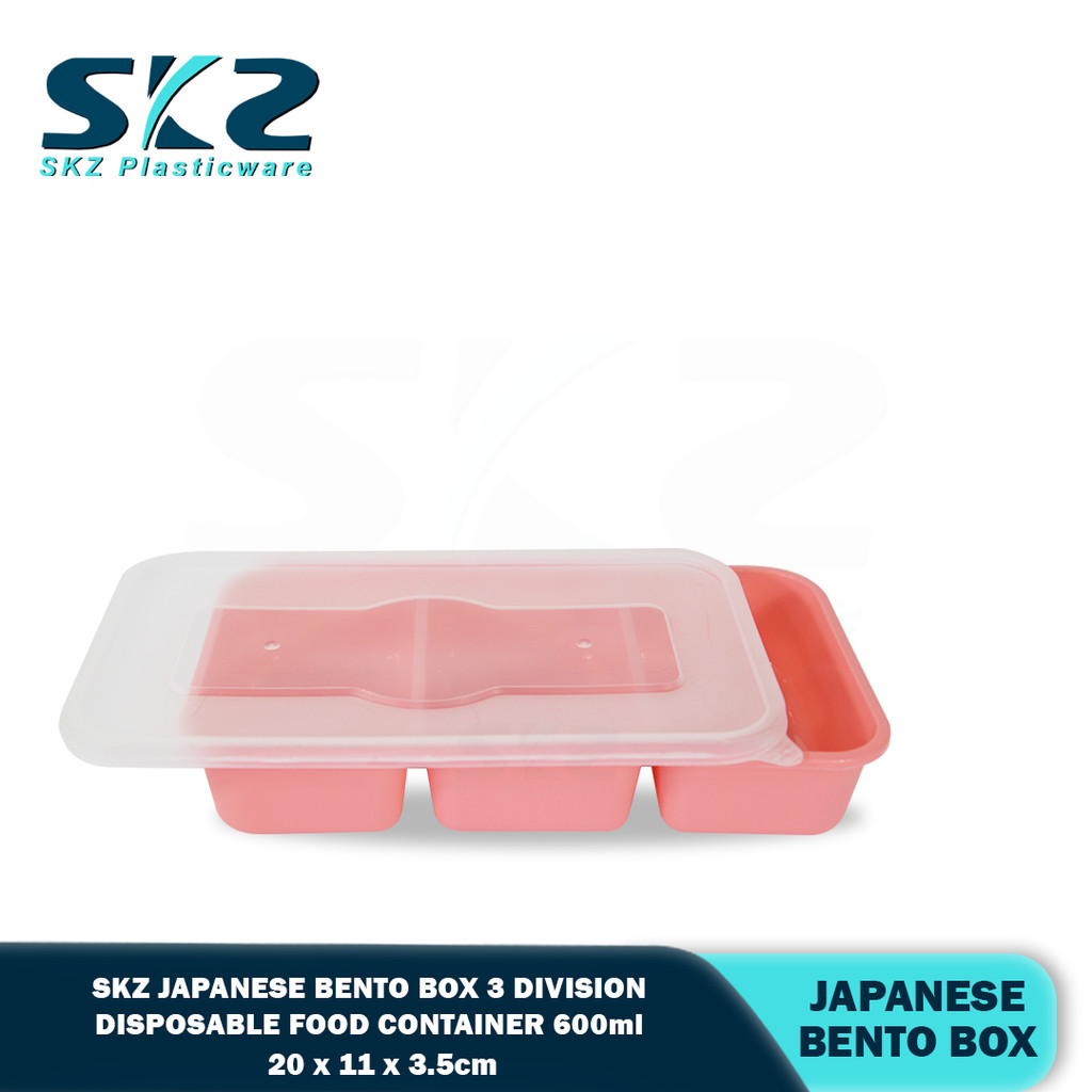SKZ Japanese bento box 3 Division 600ml | Shopee Philippines