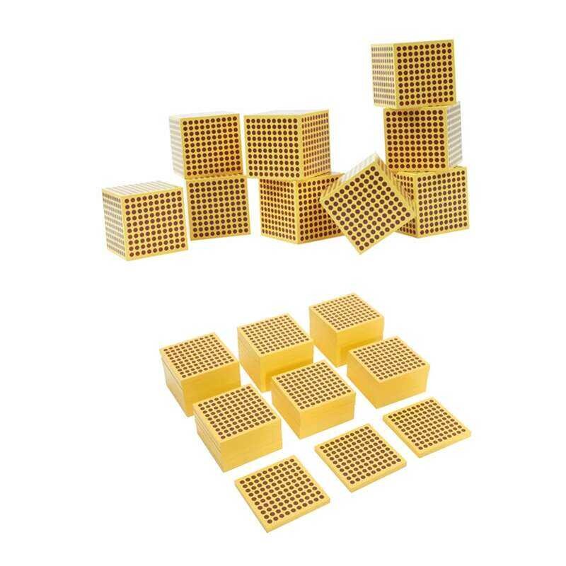 W Montessori Wood Thousand Cube/ Hundred Square Set Mathematics ...