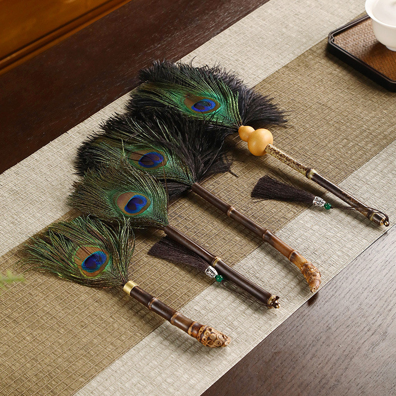 Peacock Feather Dust Dust Bamboo Bird Fur Sweeping Ash Household ...