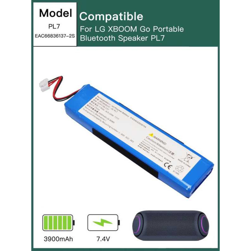 Replacement 7.4V 68 3 3900Mah Battery For LG XBOOM Go Pl7 Bluetooth ...