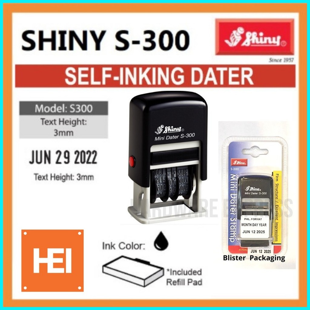 SHINY S-300 Self-Inking Mini Dater Stamp | Shopee Philippines