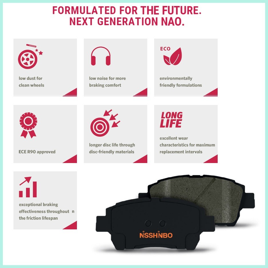 Nisshinbo Brake Pads FRONT for Hyundai Accent , Kia Rio 12 to 22 and ...