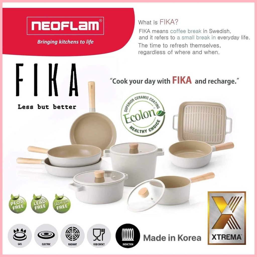 NEOFLAM Fika Cast Iron Non Stick Pots and Pans Induction ready | Shopee ...
