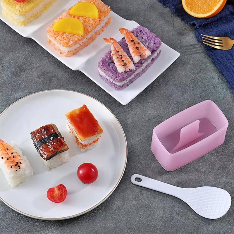 (Rice Mould) Musubi Molder Maker Rectangular Layer Mold Box Scoop ...