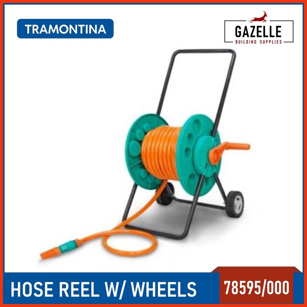 Tramontina Hose Reel with Wheels: CAP 60M of 1/2" Hose Comes w/ 2 Quick ...
