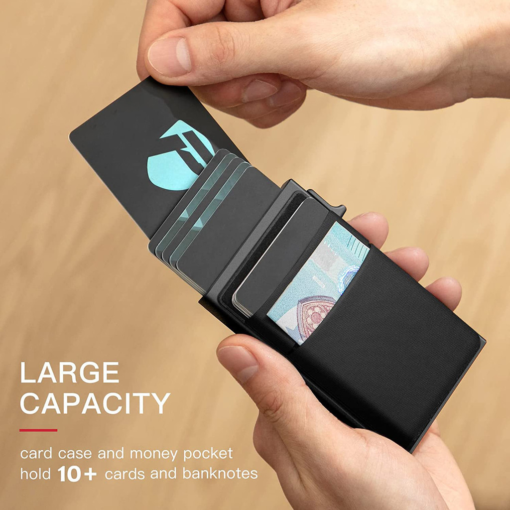 RFID Minimalist Men's Wallet - Automatic Pop-Up Card Slot, Money Clip ...