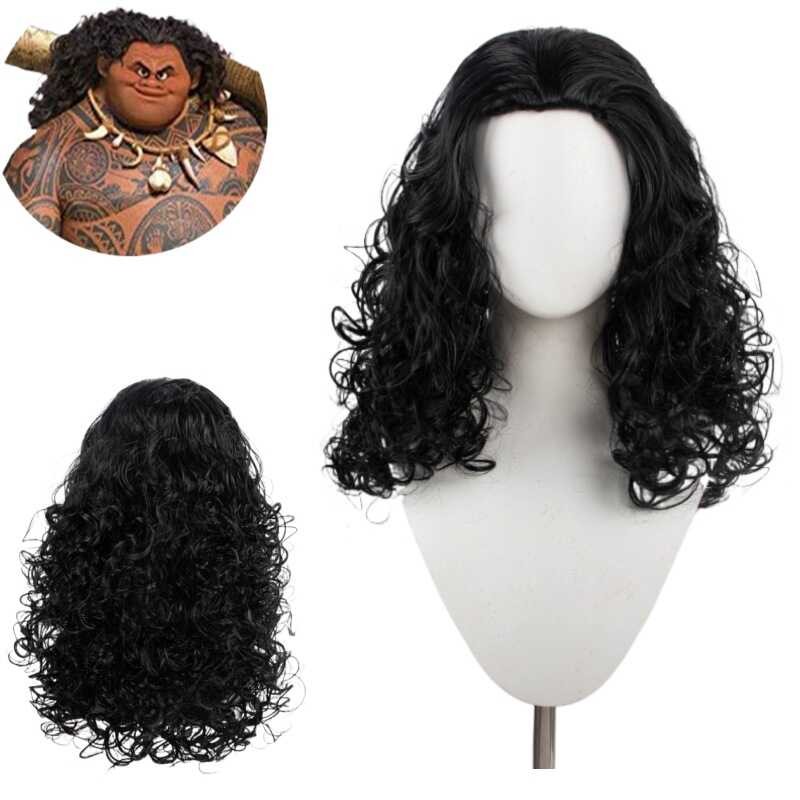 Moana Maui Fluffy Curly Wig Halloween Party Cosplay Anime Wig Set ...