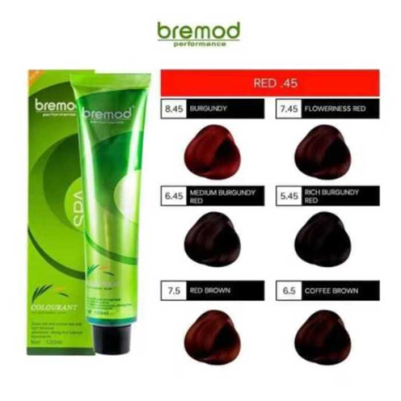 Bremod Performance Hair Color Cream Burgundy/Red/ Red Brown/Coffee ...