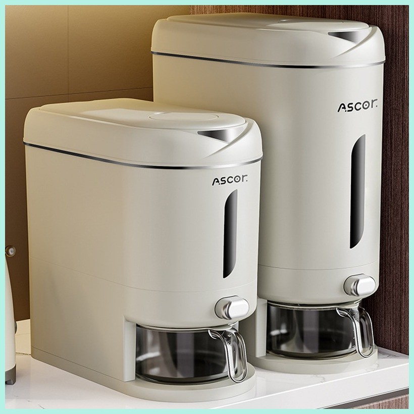 10kg sealed rice bucket kitchen rice storage container with a press ype ...