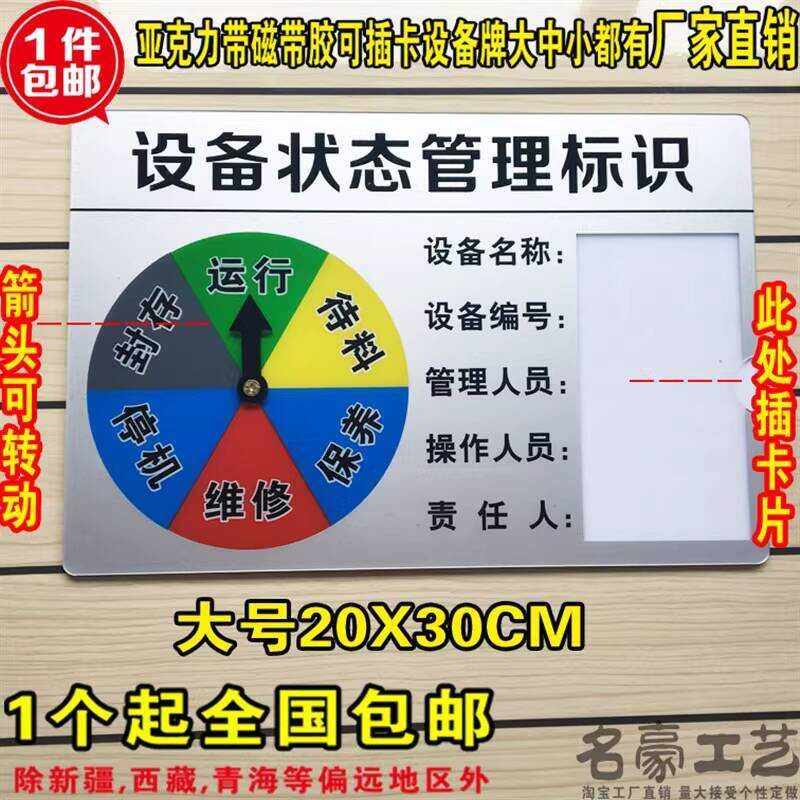 Extra Large Machine Operation Indicator Plate Equipment Status ...