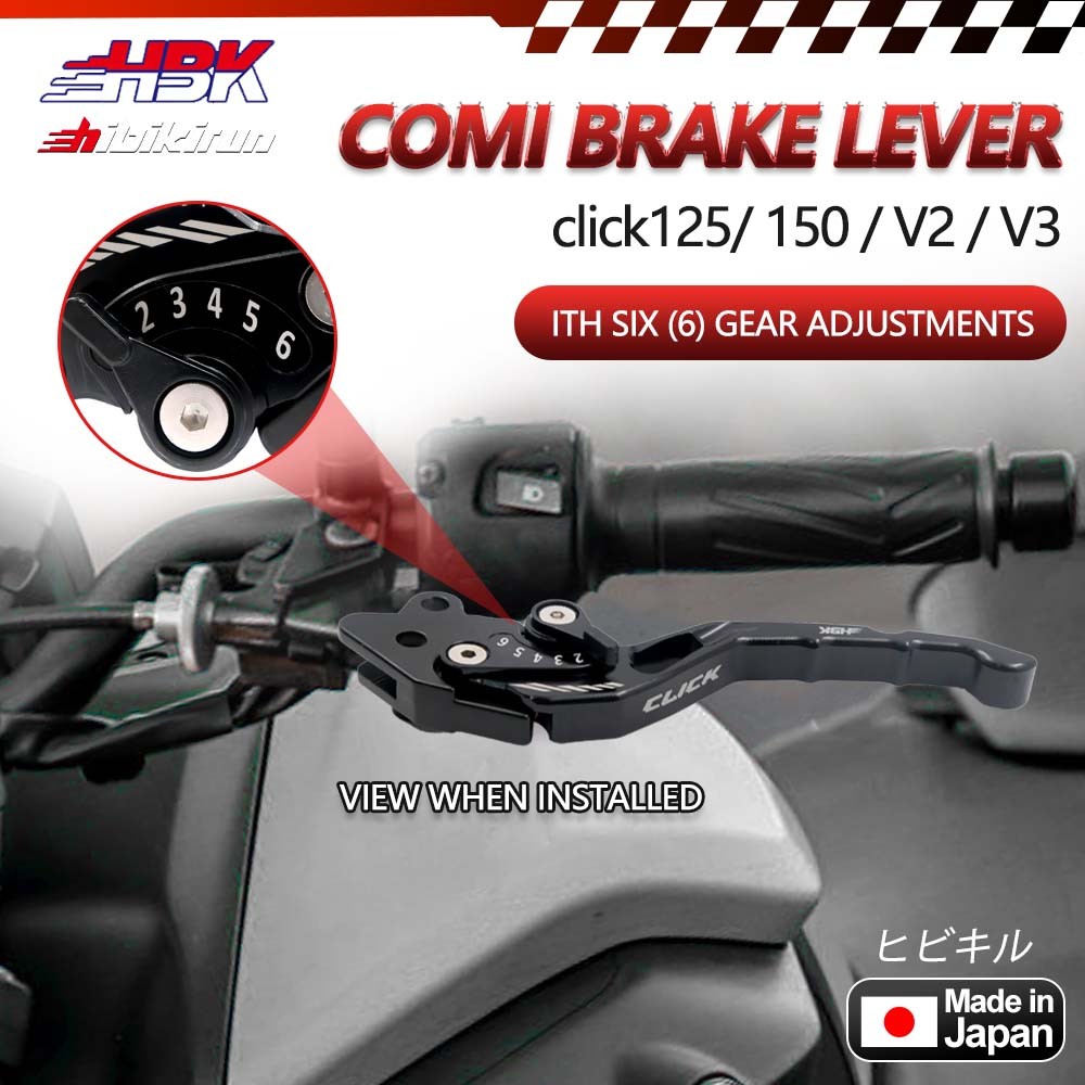 HBK HONDA CLICK 2PCS COMBI CNC ALLOY BRAKE LEVER SET FOR HONDA CLICK V2 ...