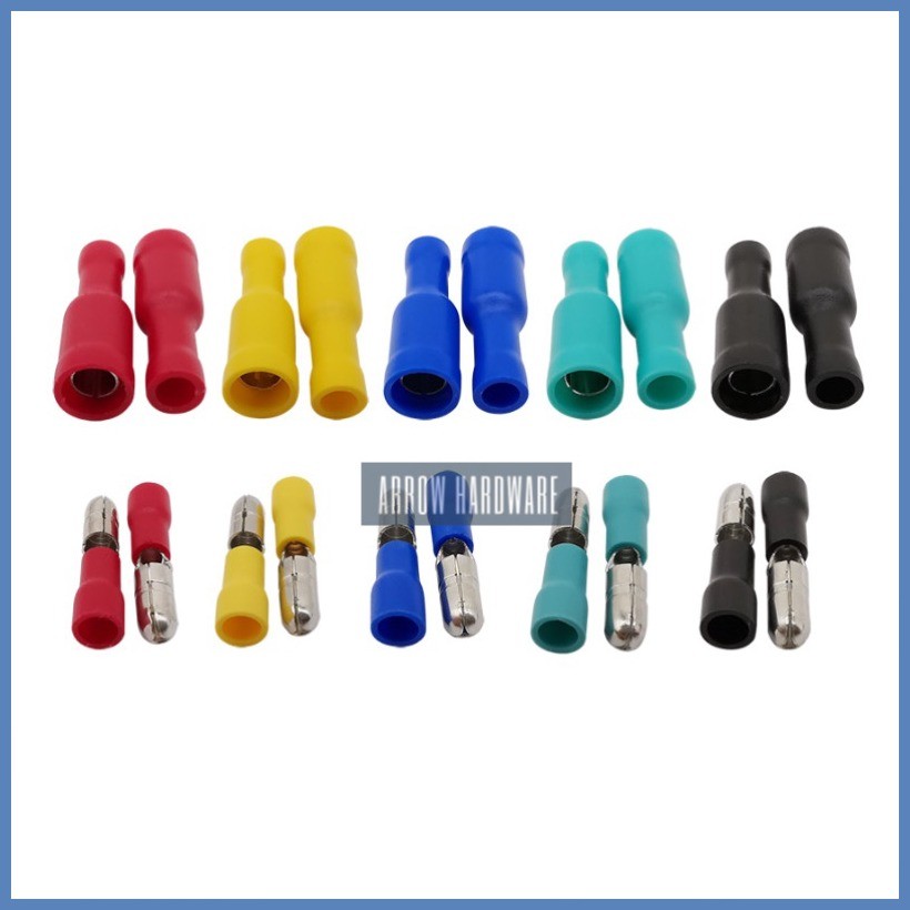 ♀ 100Pcs/Box Insulated Crimp Terminals Wire Connector Bullet Female ...