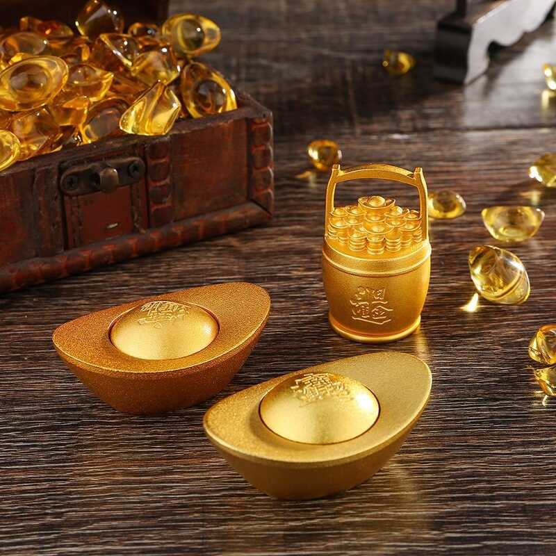 Simulation Gold Ingot Turning Desktop Crafts Money Fortune Into ...