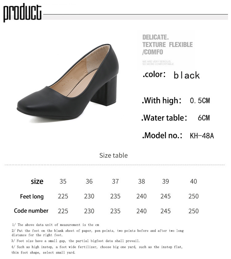 2 inch black shoes for women Korean women's high heels for office ...