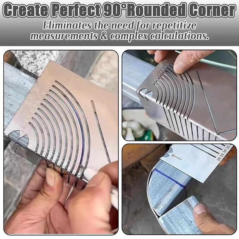 90 Degree Folding Ruler, Metal Marking Tool for Square Tube Pipe ...