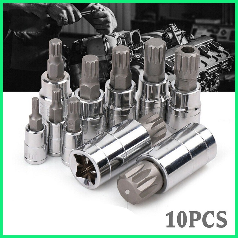 Nanon 10Pcs Xzn 12 Point Mm Triple Square Spline Bit Socket S2 Steel 4-18Mm Tool Set | Shopee ...