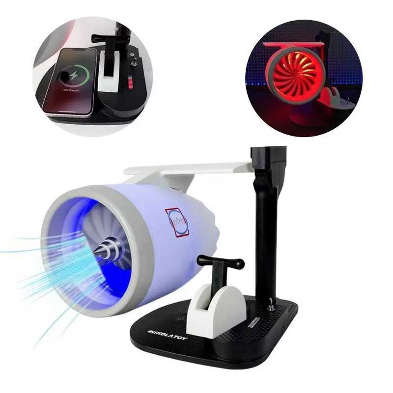 JetFan Turbofan Fan Creative 3D Airplane Engine Blue Light Upgraded ...