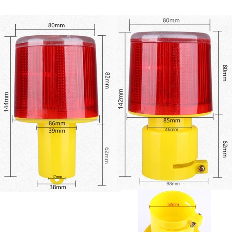 Solar LED Red Emergency Light Flash Indicator Lamp Traffic Tower Beacon ...