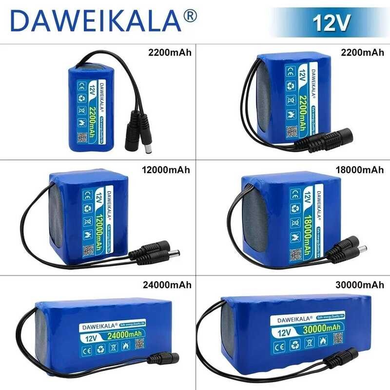 12V 2B Rechargeable Battery 30000Mah 18650 Lithium Pack Capacity DC 12 ...