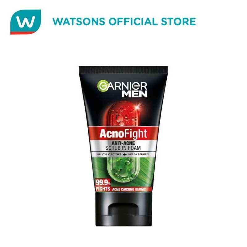 GARNIER Men Acnofight Anti-Acne Scrub In Foam Cleanser 100Ml 3 | Shopee Philippines