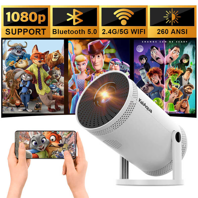 Hot Fy300 Mini Portable Projector Support 1080P Decode Dual Wifi LED BT ...