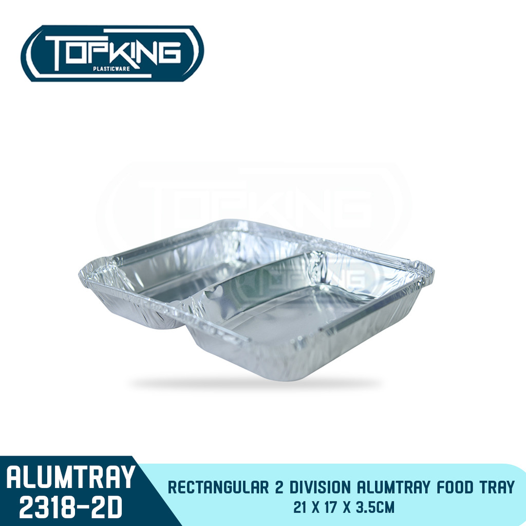 TPK 2318- 2D Aluminum foil catering tray 2 Division Food Tray | Shopee ...