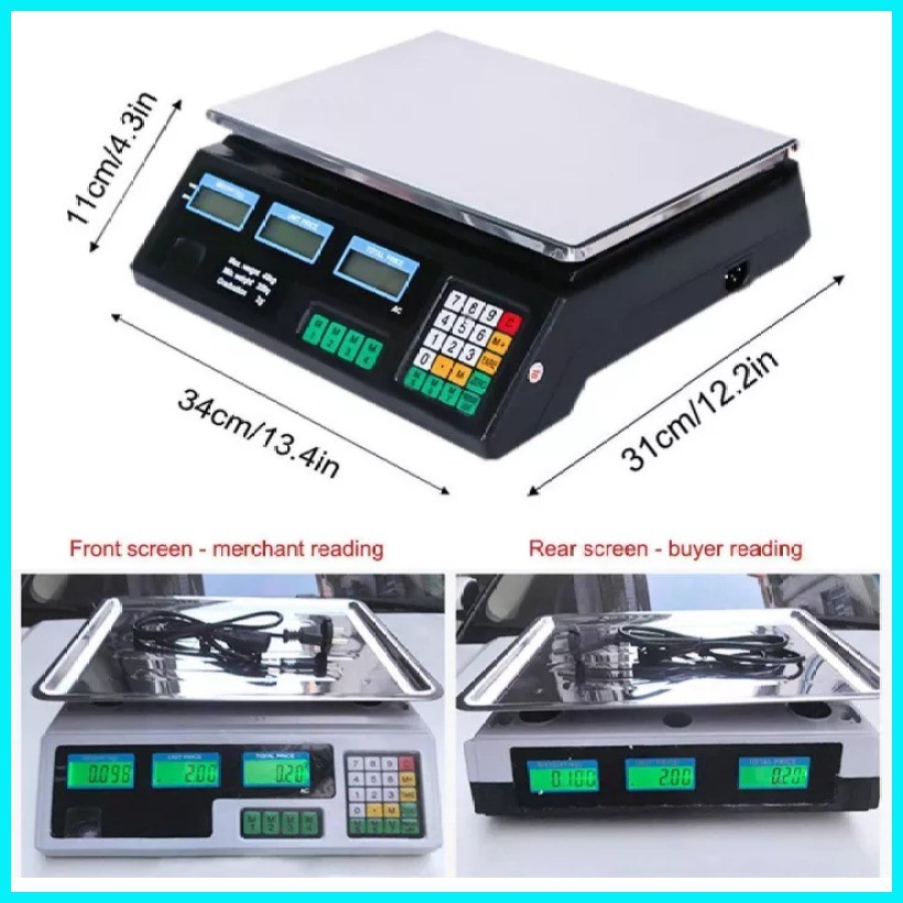 Electronic Food Meat Digital Weighing Scale Computing Pricing Scale ...