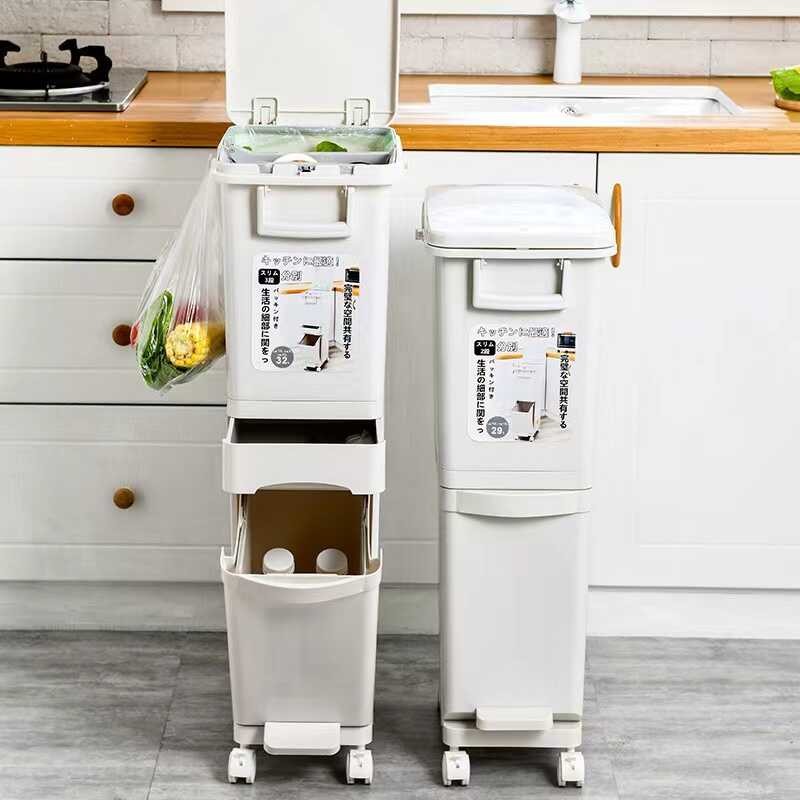 【Cod】Kitchen Bin Japanese Style Dry And Wet Separation Garbage Sorting ...
