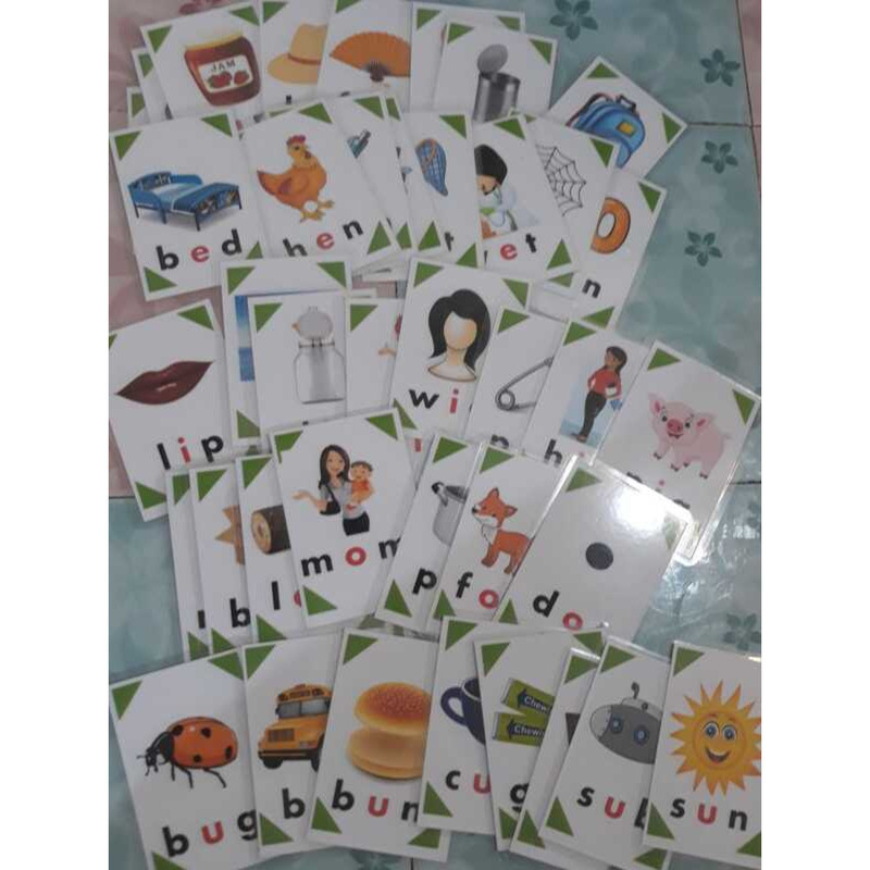 Laminated Flash Cards For Kids CVC (Consonant Vowel Consonant) Phonics ...