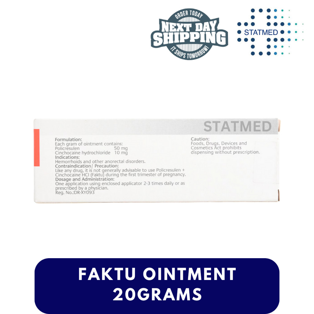 Faktu Ointment 20grams Hemorrhoids Treatment l 1 Piece | Shopee Philippines