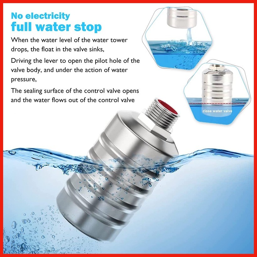 1/2" 3/4'' Auto Fill Shut off Water Tank Float Valve, 304 Stainless ...