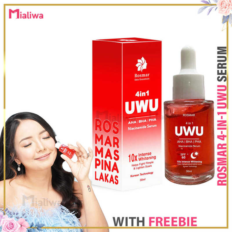 Rosmar UWU AHA BHA PHA Niacinamide Serum Spf60, Pampaputi Whitening ...