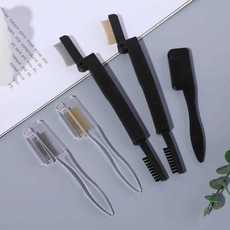 Extremely Thin Head Eyebrow Women's Portable Foldable Steel Tooth Small ...