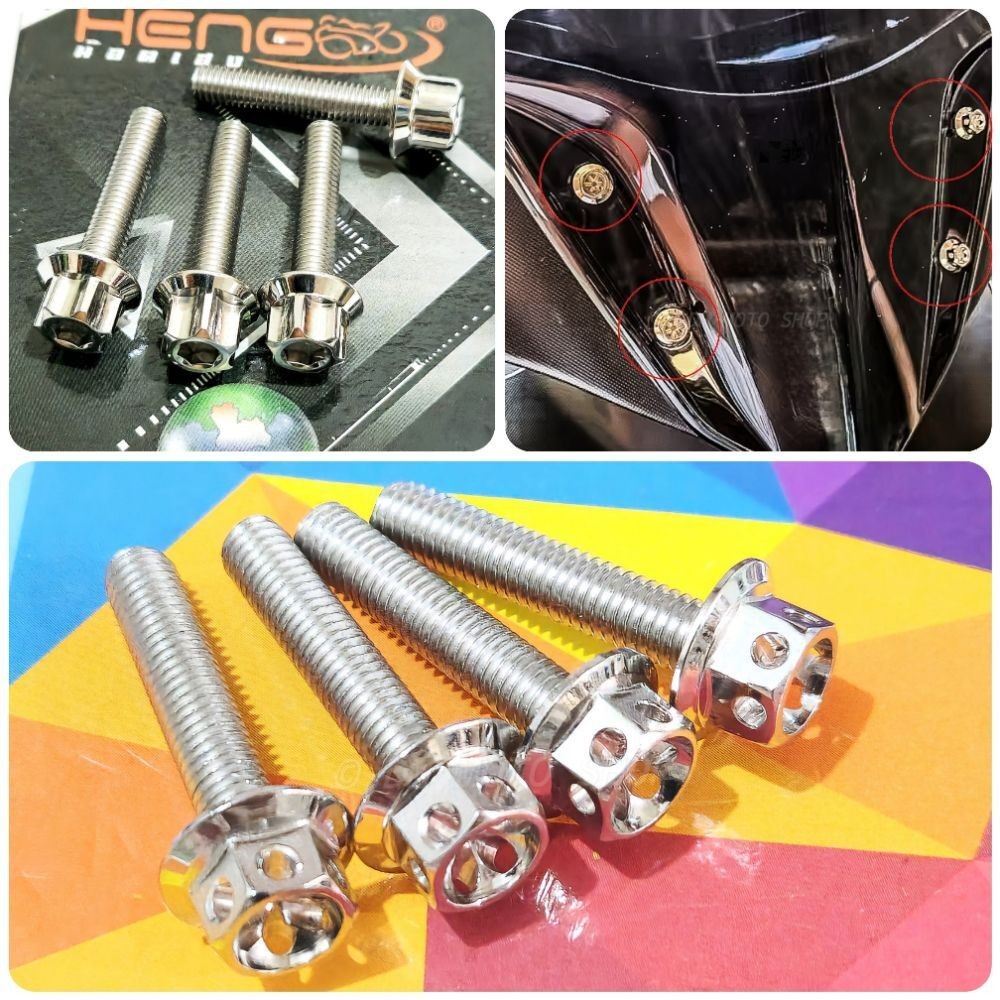 CNC HENG hined Windshield Visor Bolt Set White Gold for Yamaha Nmax ...