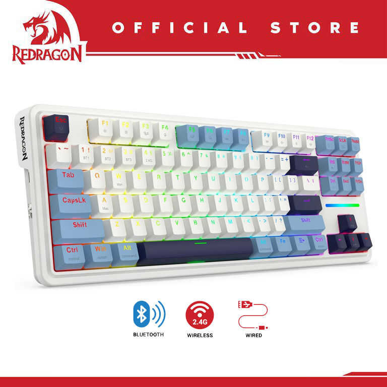 Redragon K728 RGB ANTONIUM PRO 87 Keys 80% Gasket Mounted TKL Wireless ...