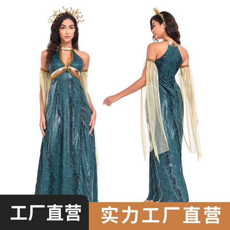 Halloween Costume Cosplay Snake Woman Greek Mythology Godification Head ...
