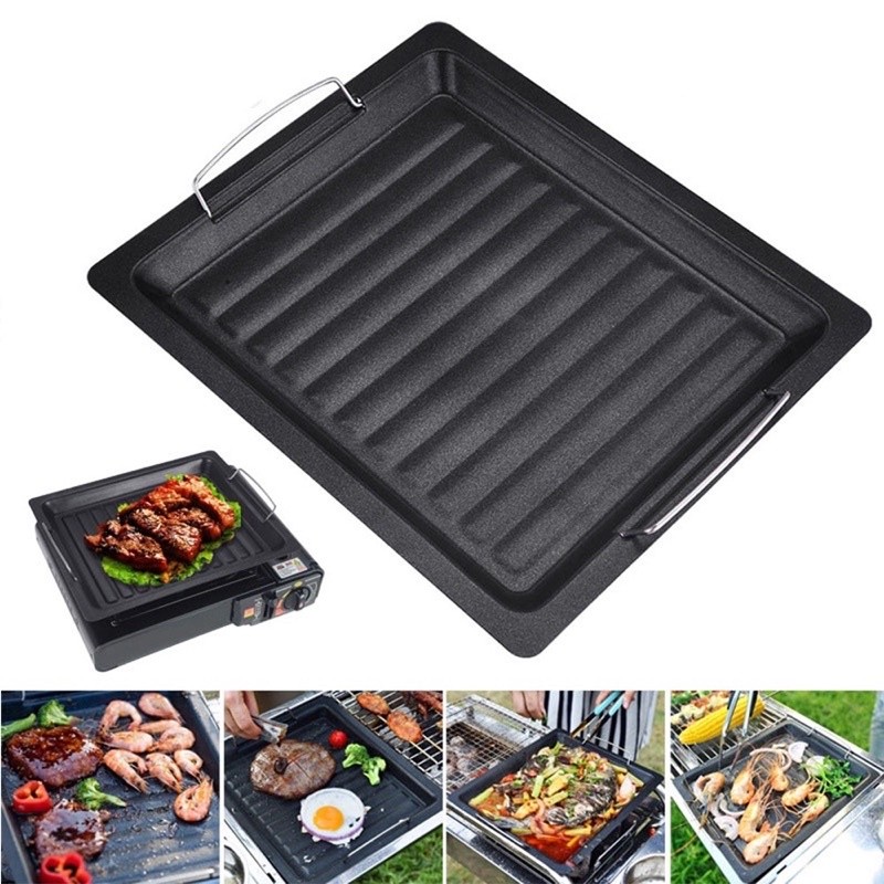 Griddle Grill Frying Pan Kitchen Outdoor Barbecue Camping Grill korean ...