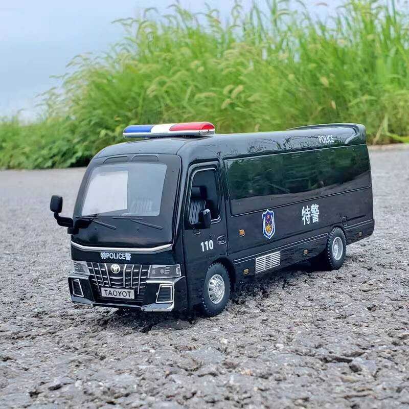 1:32 Toyota Coaster Police Car Alloy Model Simulation Police Special ...