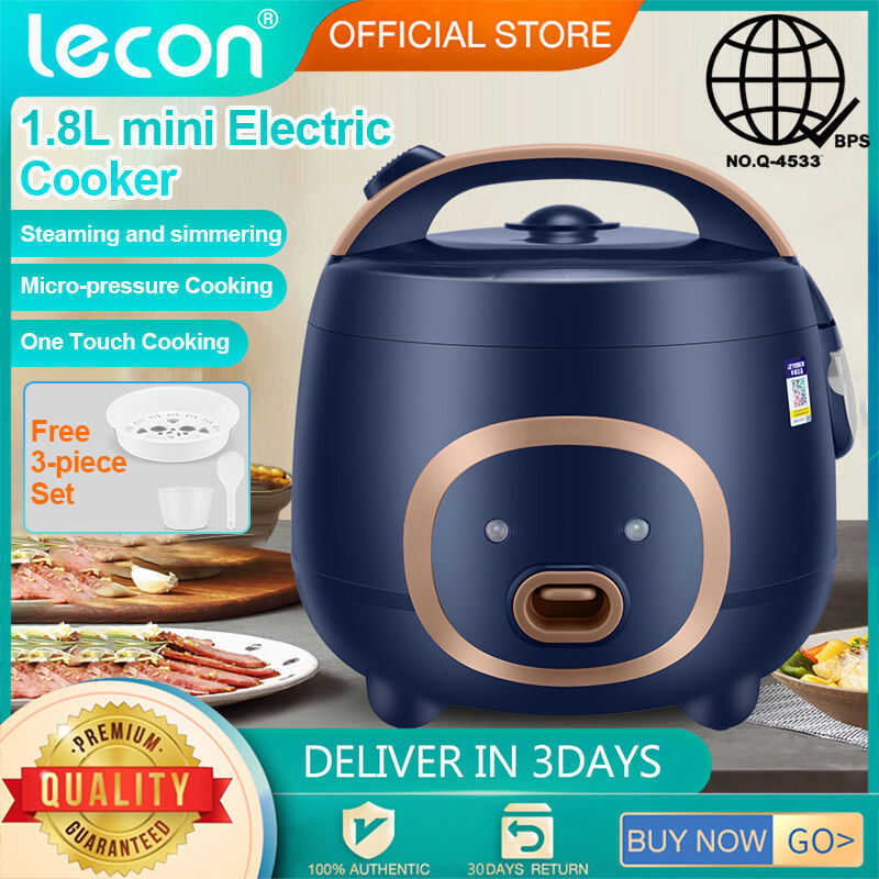 Lecon Mini Rice Cooker 1.8L Classic Blue, Specially Designed 1-3 People ...