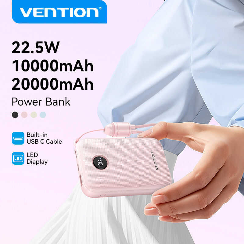 Vention 10000Mah 20000Mah Power Bank 22.5W Fast Charging With LED ...