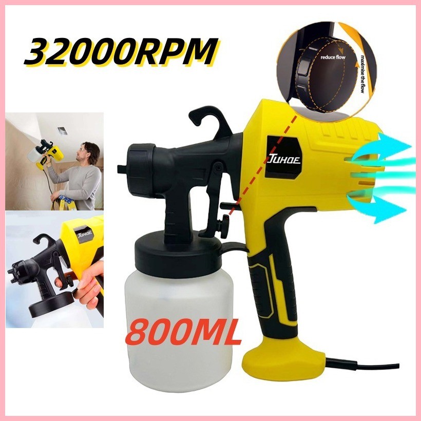 500W Electric Spray Gun High Power Household Spray Paint 800ML Spray ...